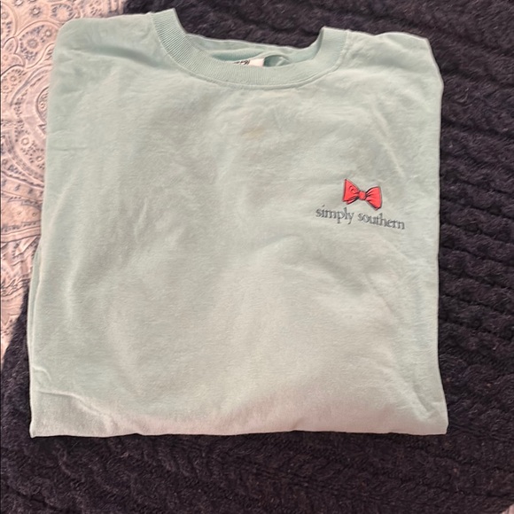 Simply Southern | Tops | Simply Southern Adult L Mint Green Fall Shirt ...